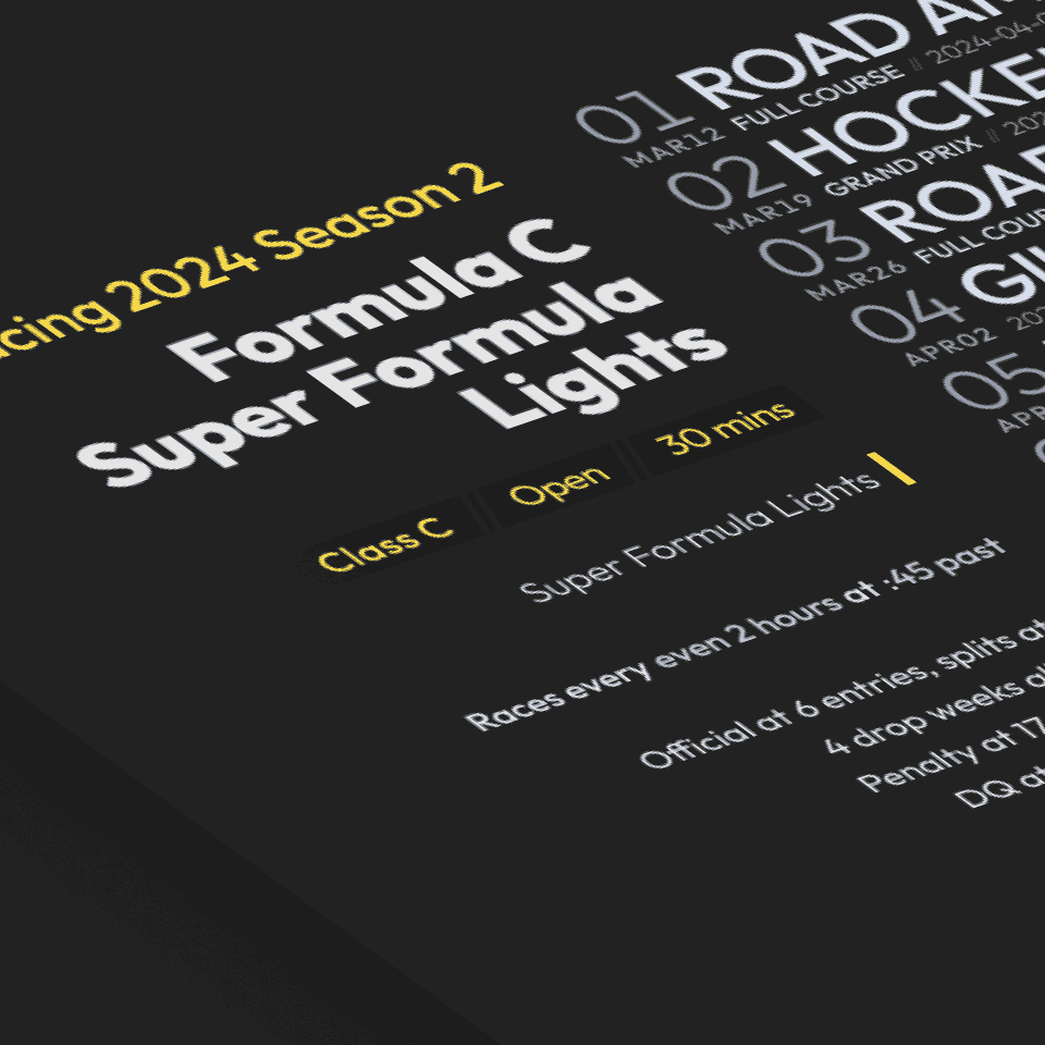 Formula C Super Formula Lights | iRacing Official Series Schedules ...