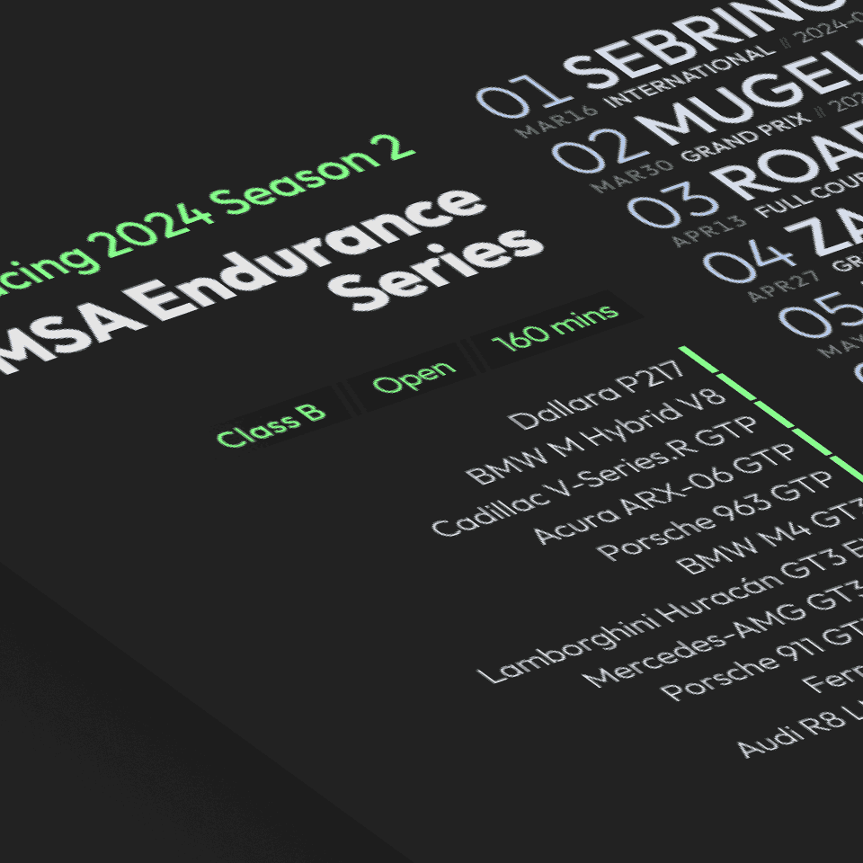 IMSA Endurance Series | iRacing Official Series Schedules | iRacing ...