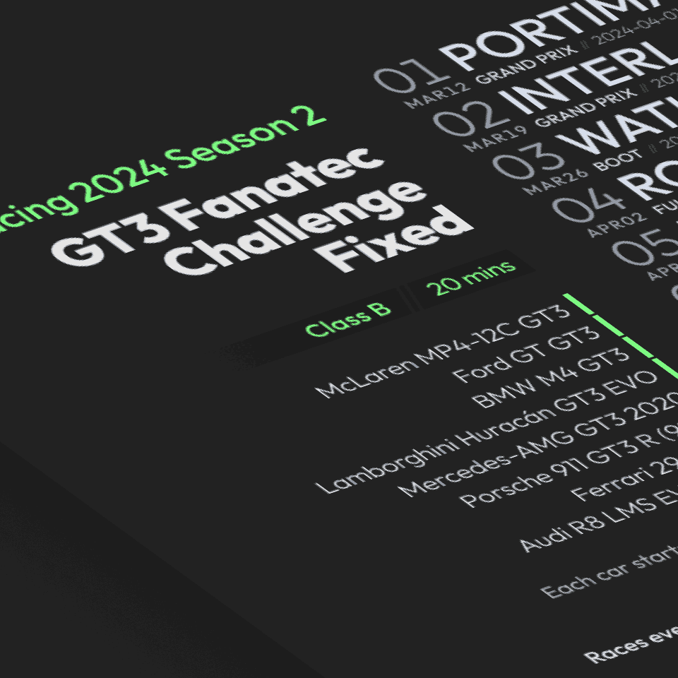 GT3 Fanatec Challenge Fixed | iRacing Official Series Schedules ...
